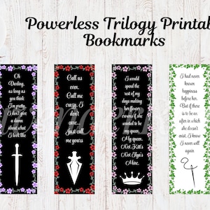Powerless Trilogy Printable Bookmarks - Etsy