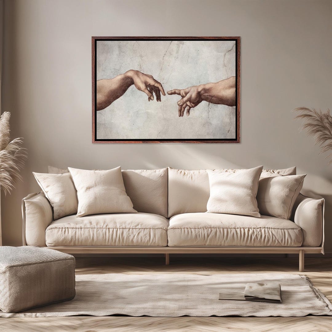 The Creation of Adam by Michelangelo Canvas Art, Modern Canvas Wall ...