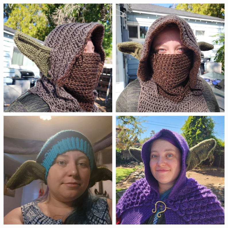 Crochet Goblin Ears Pattern for Hat/hood - Etsy