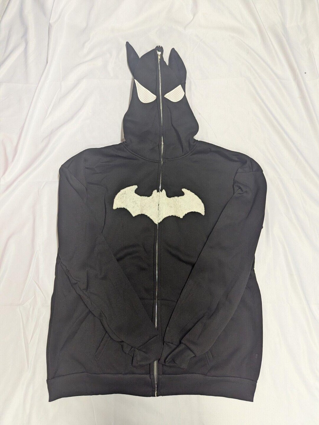 Batman Jacket Hooded Bat Zip Large - Etsy