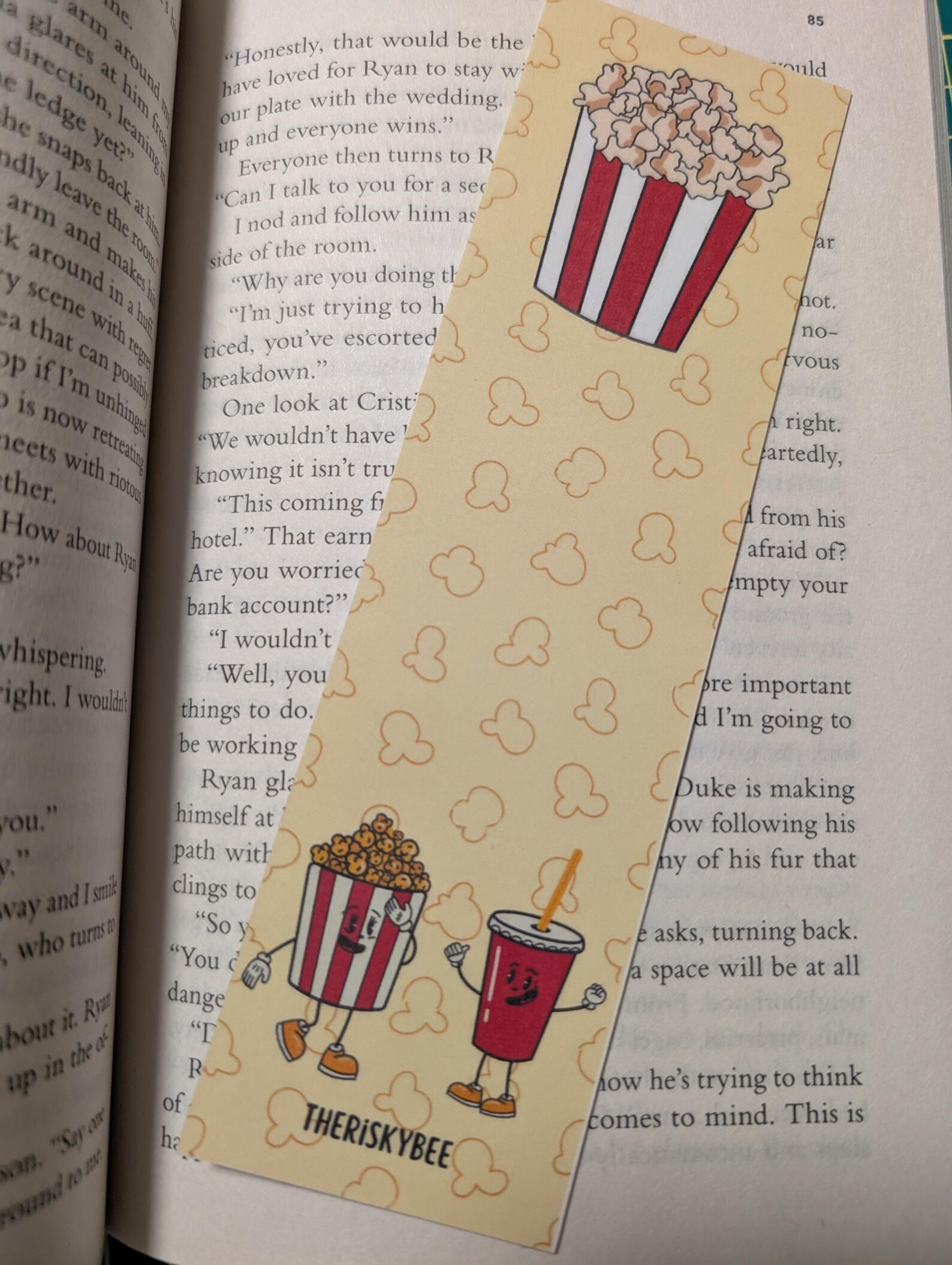 Popcorn Bookmark: Laminated Paper Page Holder - Etsy