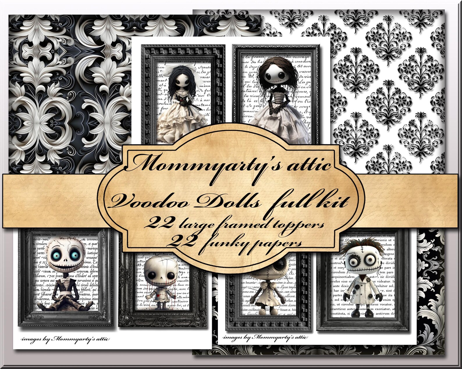 Voodoo Dolls Complete Kit of Printable Papers and Toppers for Making ...