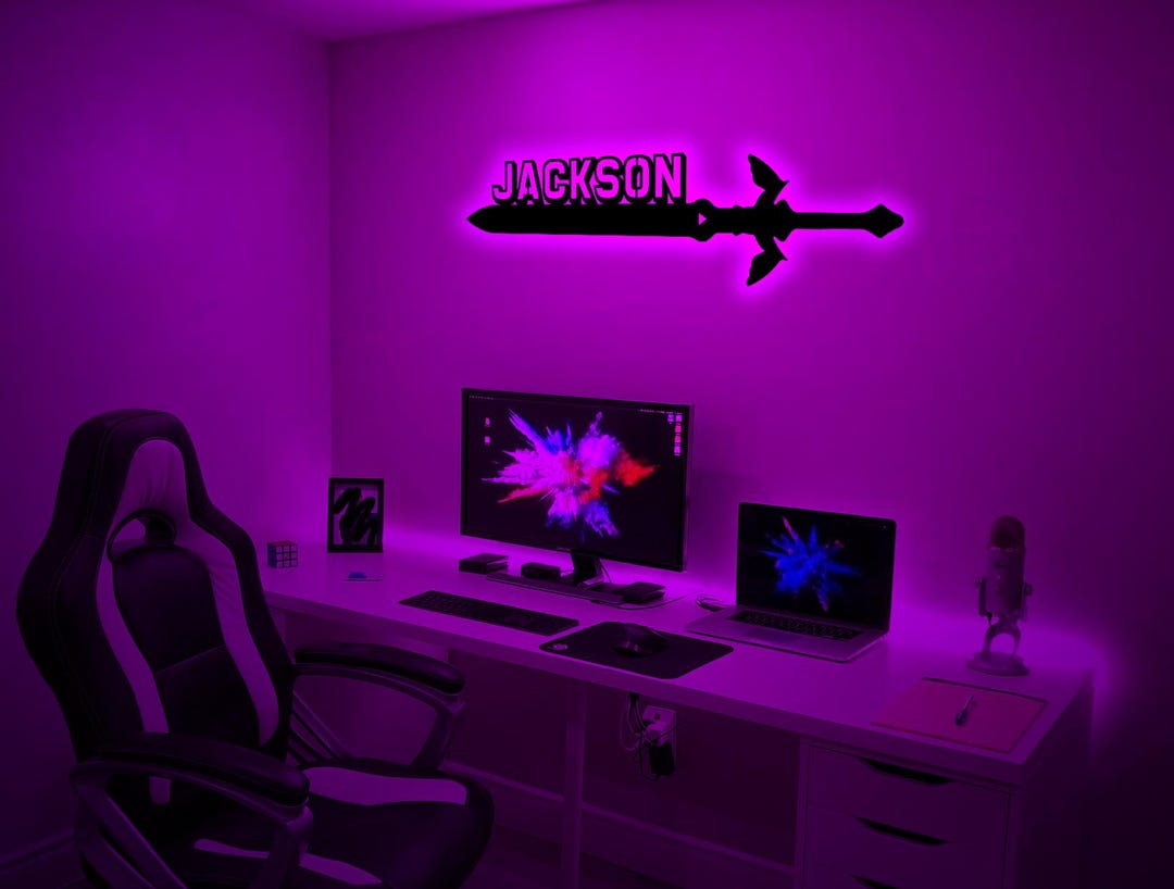 Personalized Master Sword RGB Led Neon Sign - Custom Name Legend Four ...