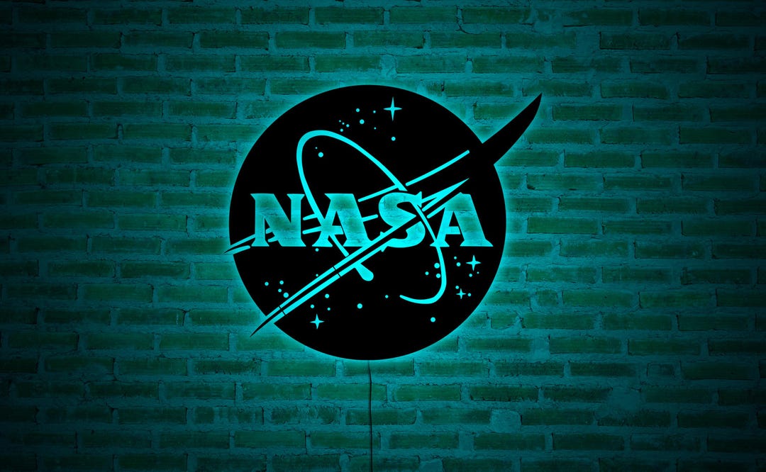 Nasa Wall Sign With RGB Lights, Nasa Wall Decor, Nasa Wall Hanging ...