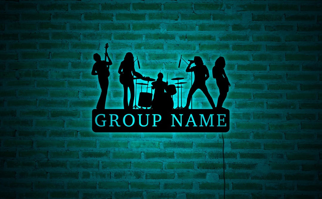 Personalized Music Office Wall Light Sign, Custom Musician Light Sign ...