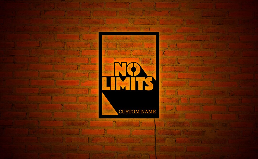 Personalized No Limits Wall Sign With RGB Lights, Custom Wall Decor, NO ...