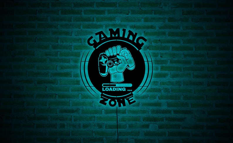 Gaming Zone RGB Wall Light, Game Room LED Decor, Streamers Lighted up ...