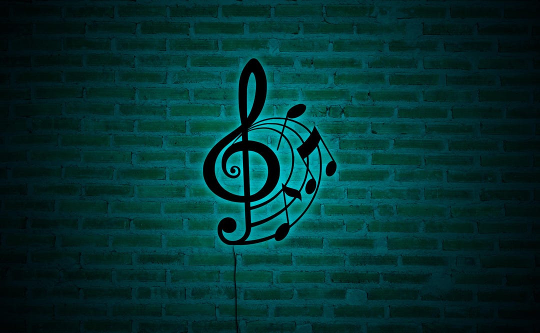 Light up Music Note Wooden Sign, Led Sol Key Wall Art With RGB Light ...