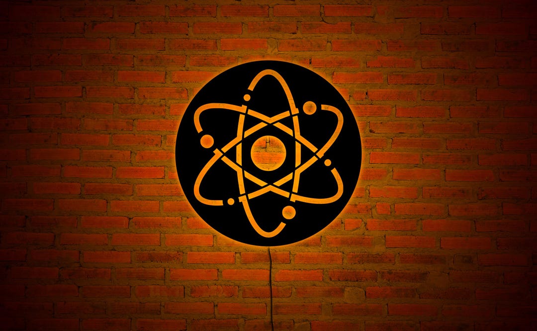 Atom Wall Sign With RGB Lights, Atom Wall Decor, Wall Hanging, Atom ...