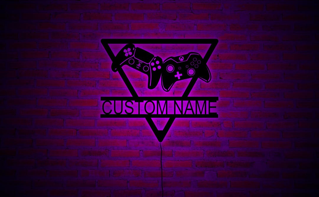 Custom Gamer Tag RGB LED Sign, Streamer Light Art, Gamer Room Light up ...