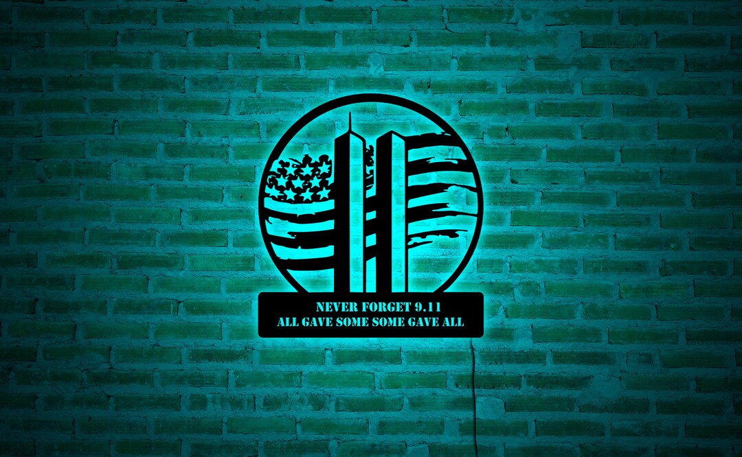 Twin Towers Wall Sign With RGB Lights, Twin Towers Wall Decor, Twin ...
