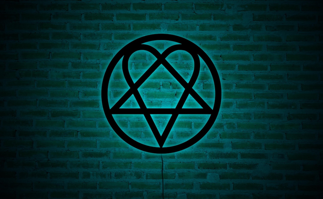 Heartagram Symbol RGB Wall Art, Heartagram Lighted up Wallsign ...