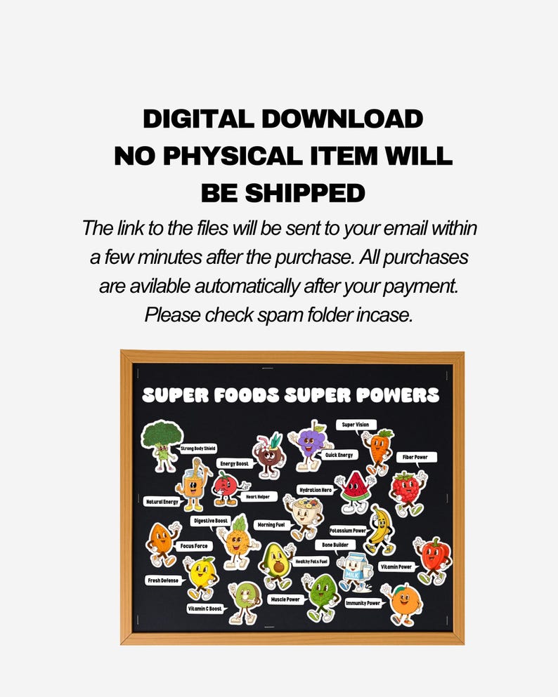 School Cafeteria Bulletin Board Decor Printable | Rainbow Health Food ...