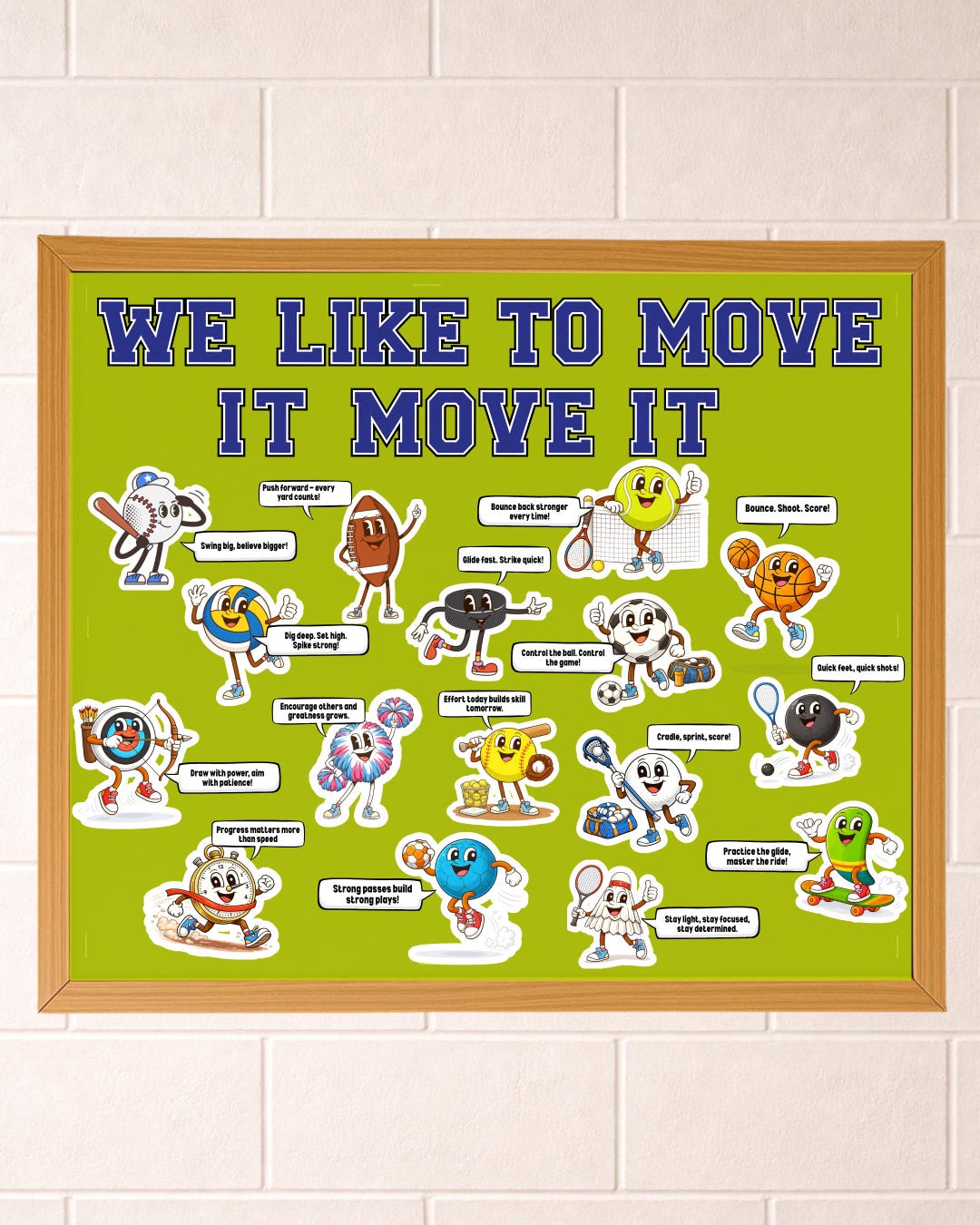 Sports Theme Decor | PE Classroom Bulletin Board | Motivational Gym ...