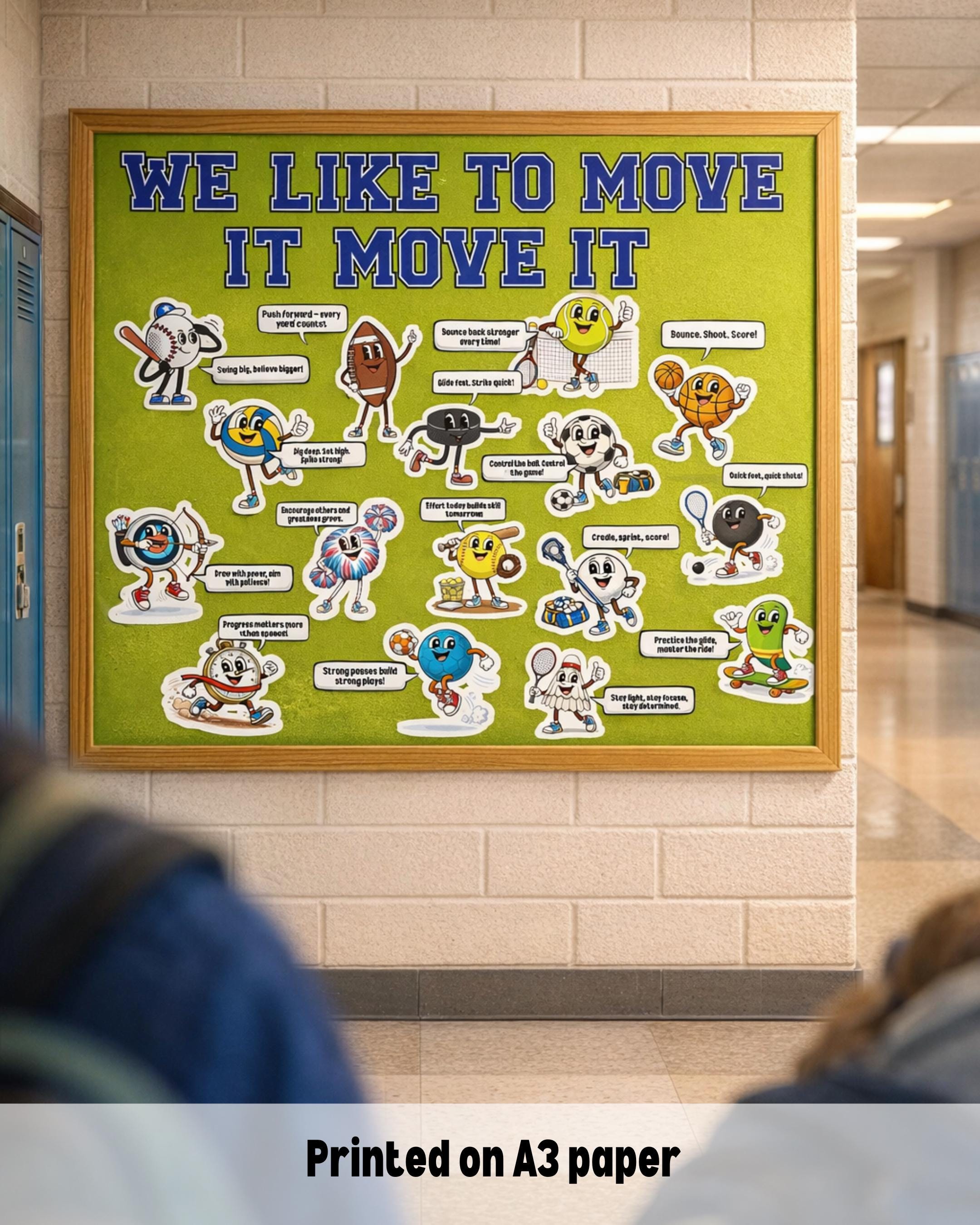 Sports Theme Decor | PE Classroom Bulletin Board | Motivational Gym ...