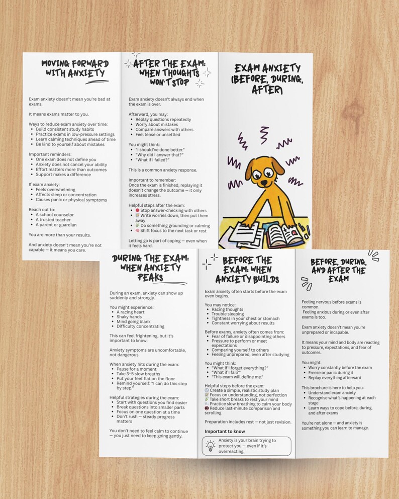 High School Student Wellness Brochure Set | Anxiety, Stress & Burnout ...