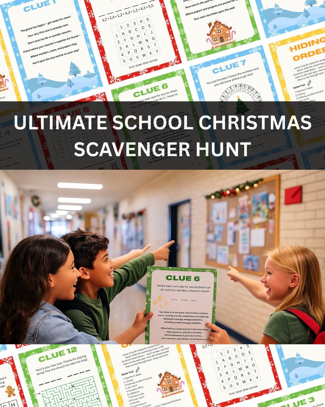 Ultimate School Holiday Scavenger Game | Printable Classroom Clue ...