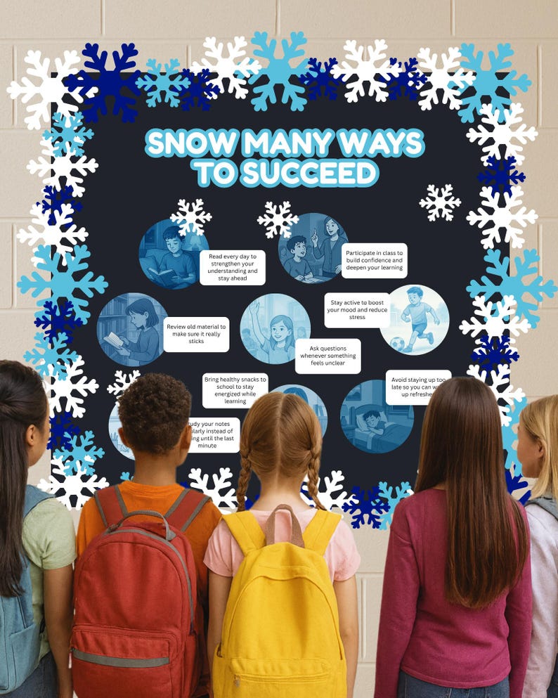 New Year Bulletin Board Winter | January Classroom Display, Snowflake ...