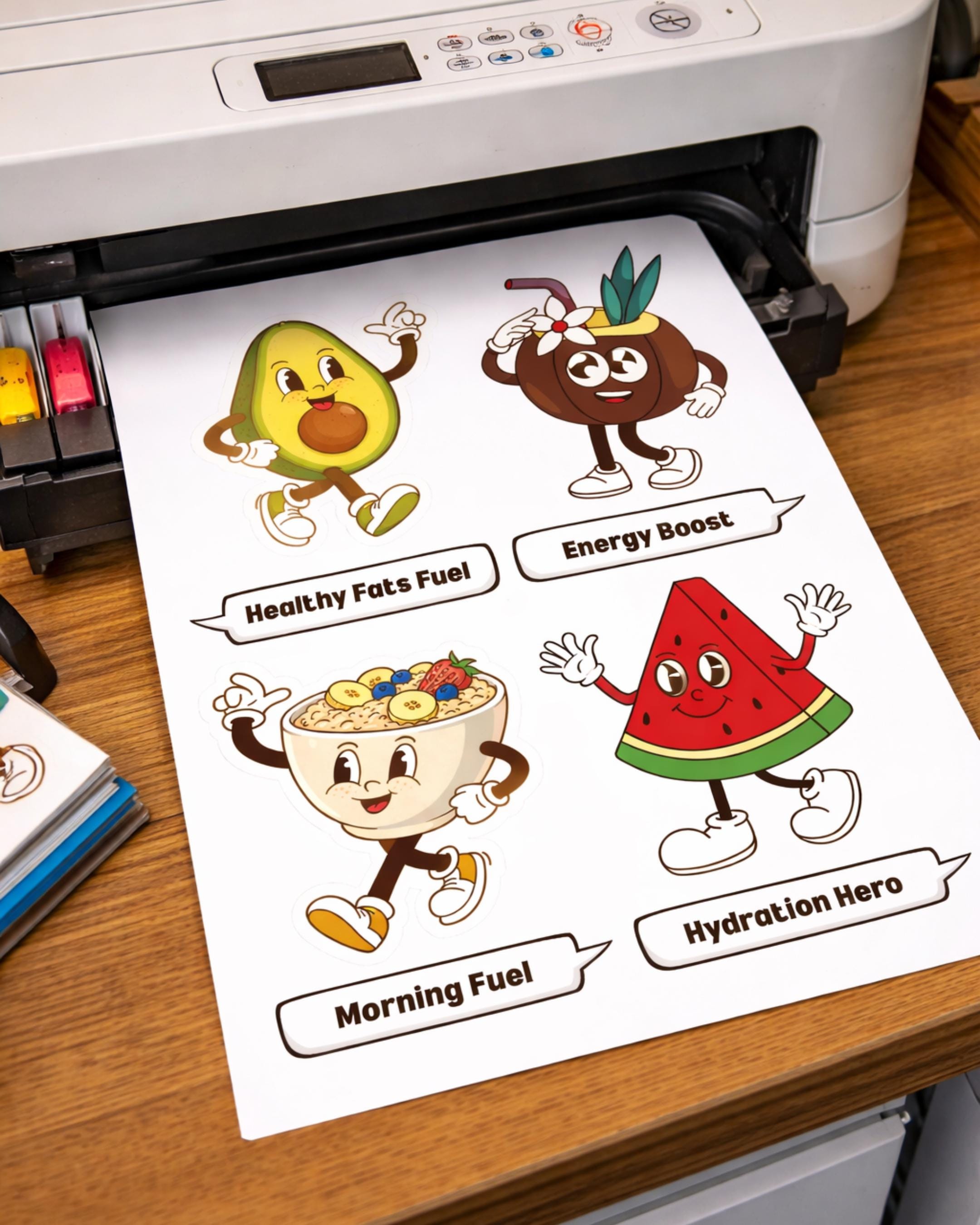 School Cafeteria Bulletin Board Decor Printable | Rainbow Health Food ...