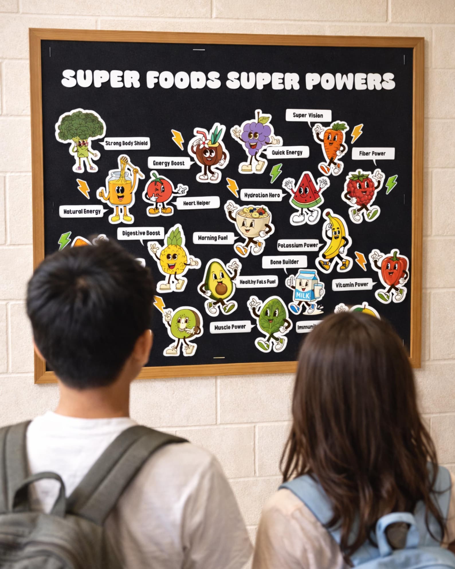 School Cafeteria Bulletin Board Decor Printable | Rainbow Health Food ...
