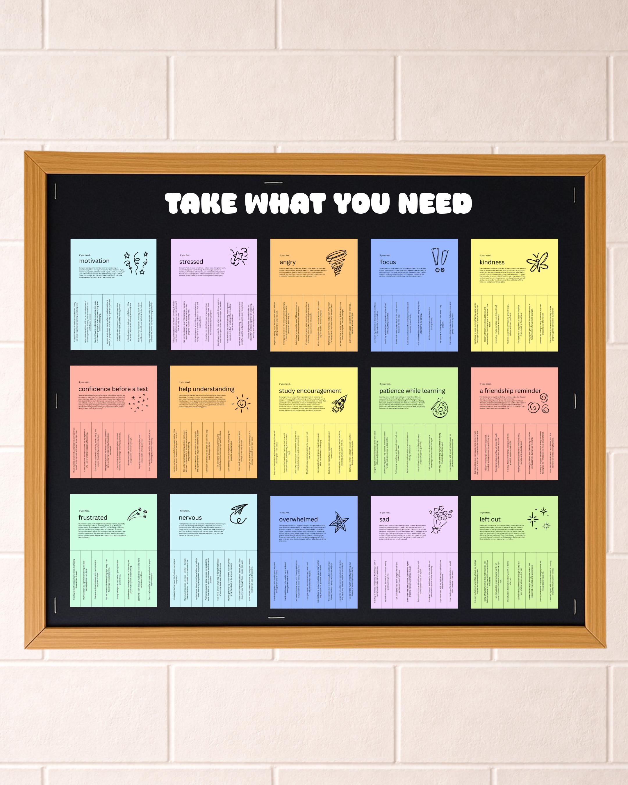 Take What You Need Bulletin Board Posters | Positivity Kindness ...