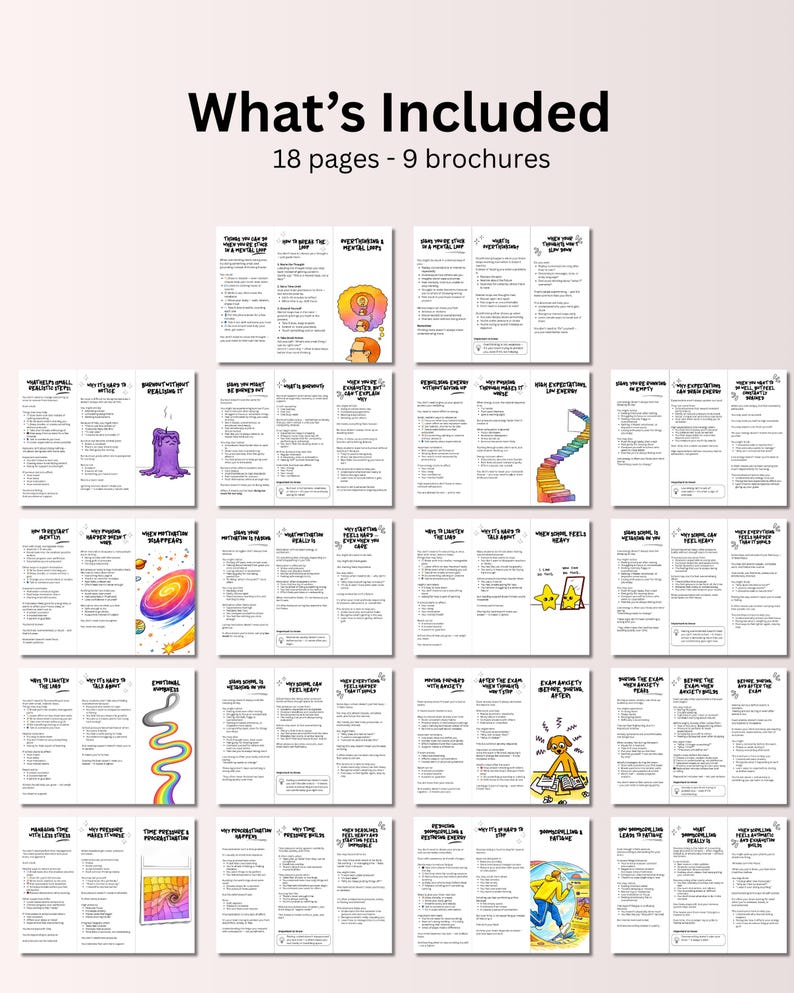High School Student Wellness Brochure Set | Anxiety, Stress & Burnout ...