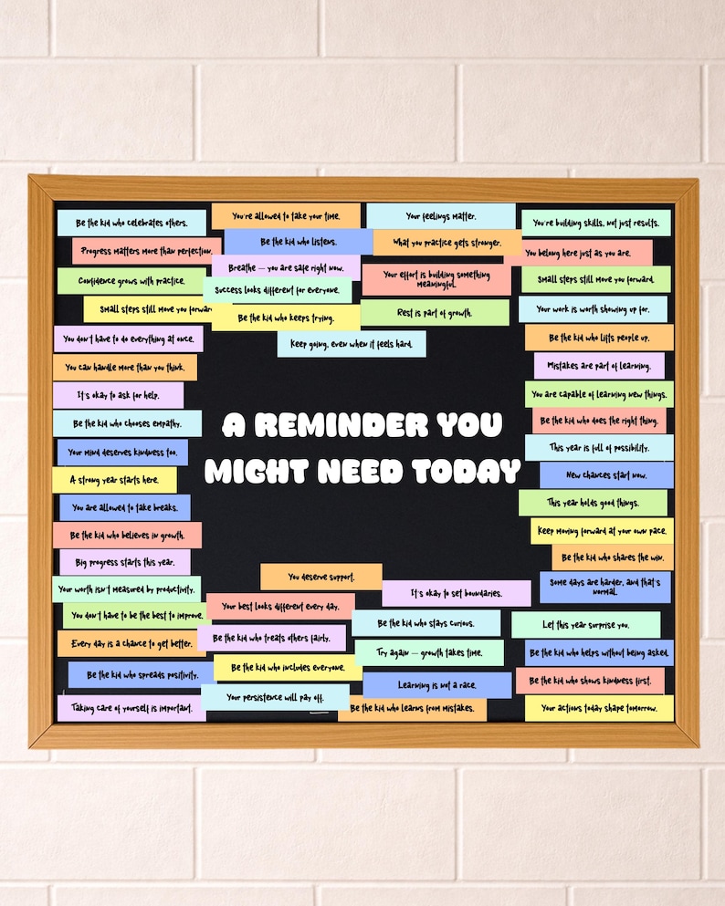 Positivity Reminders Bulletin Board for High School Motivation ...