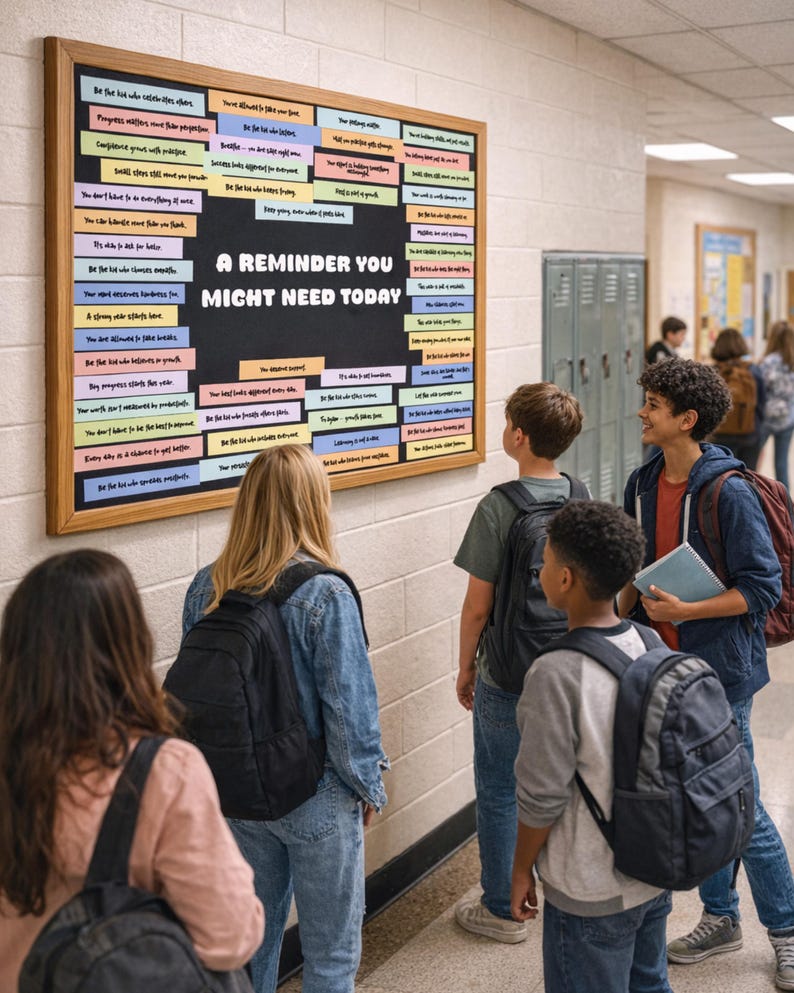Positivity Reminders Bulletin Board for High School Motivation ...