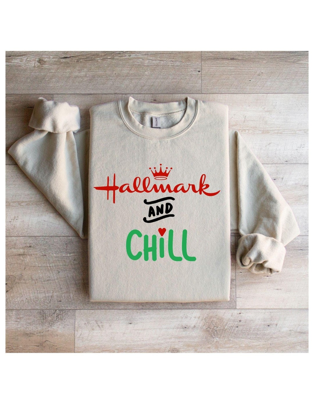 Hallmark Channel and Chill Crewneck Funny Christmas Sweatshirt, Merry ...