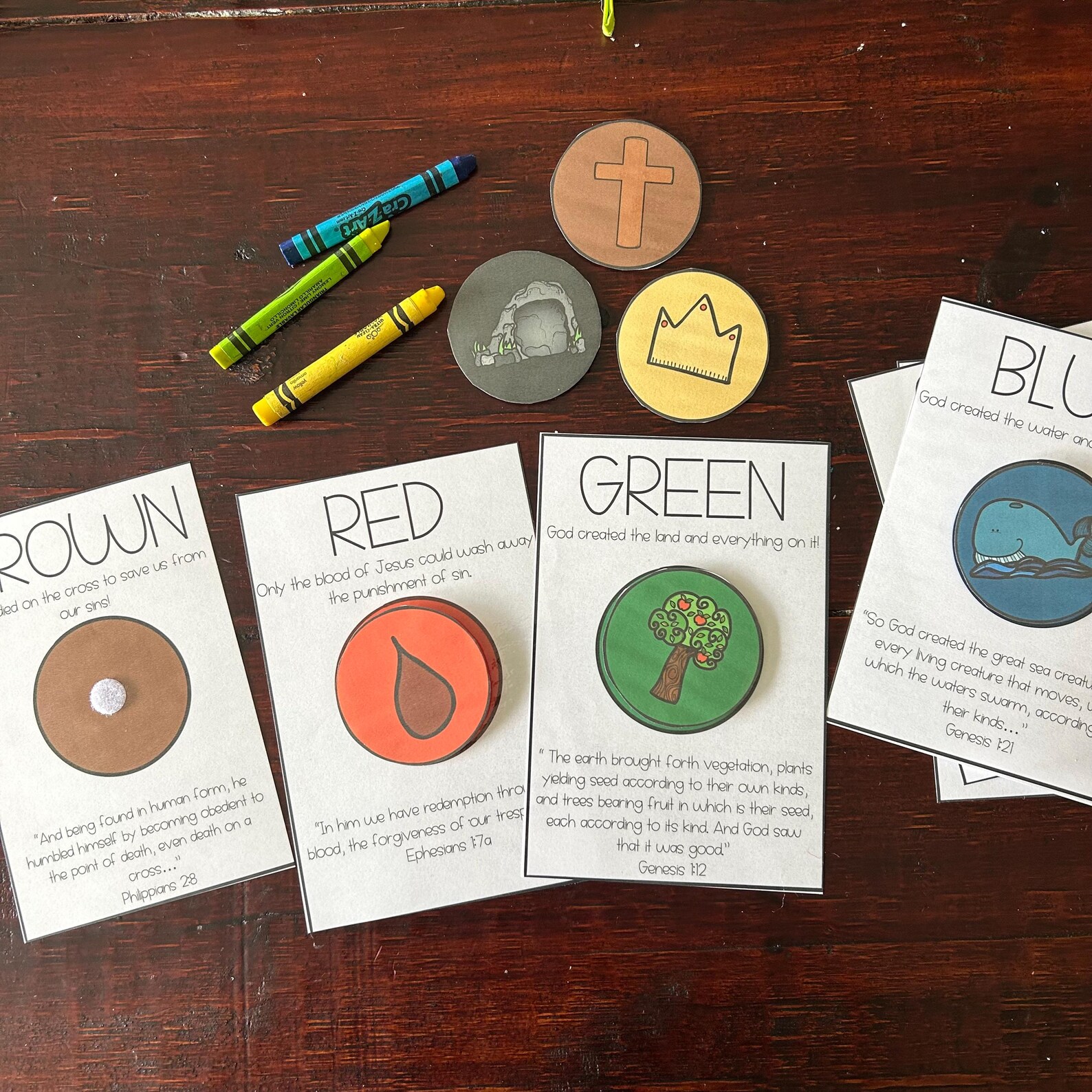 Bible-based Color Matching Activity- Homeschool, Preschool, & Sunday ...