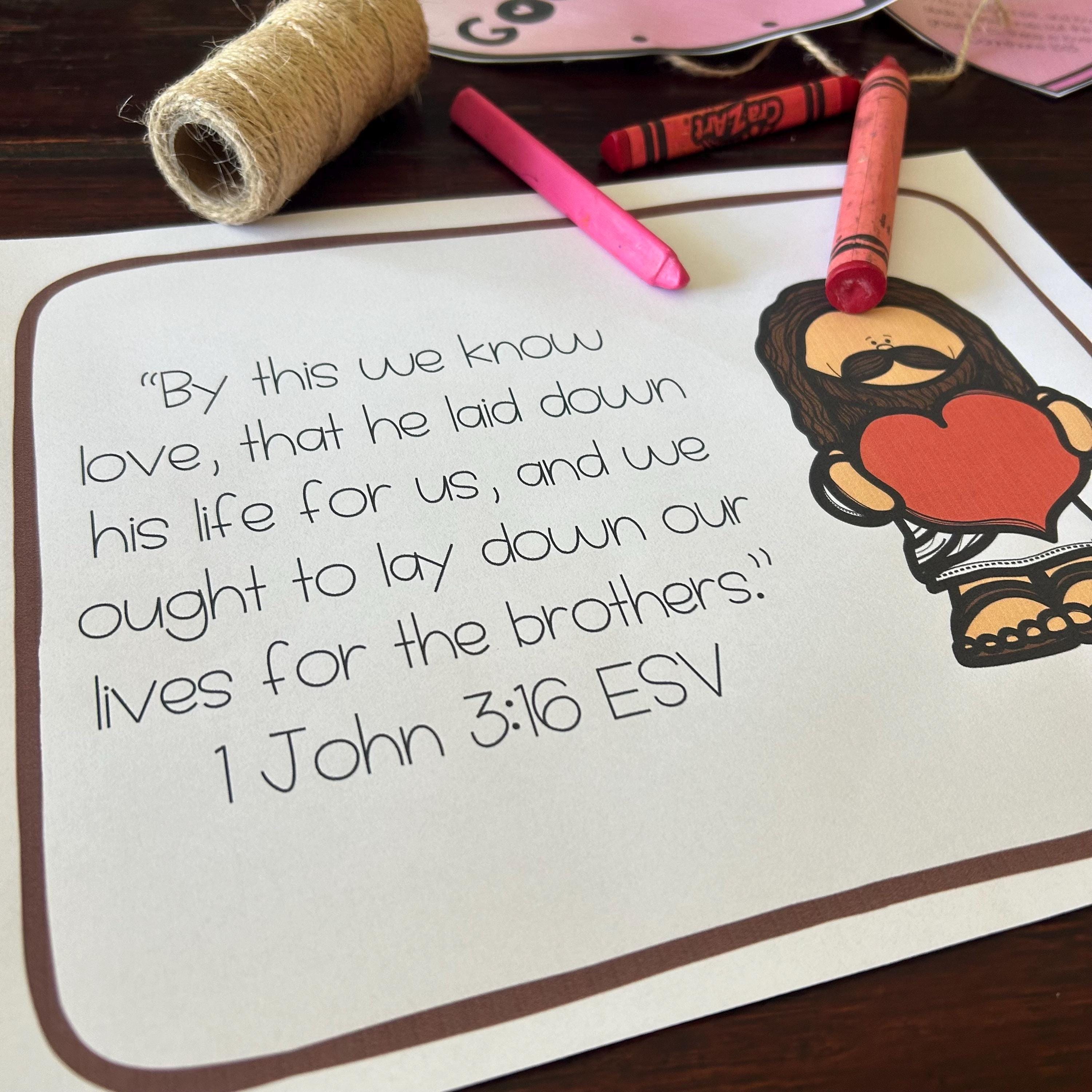 1 John 3:16 Love Lesson | Homeschool, Preschool, Toddler, or Sunday ...