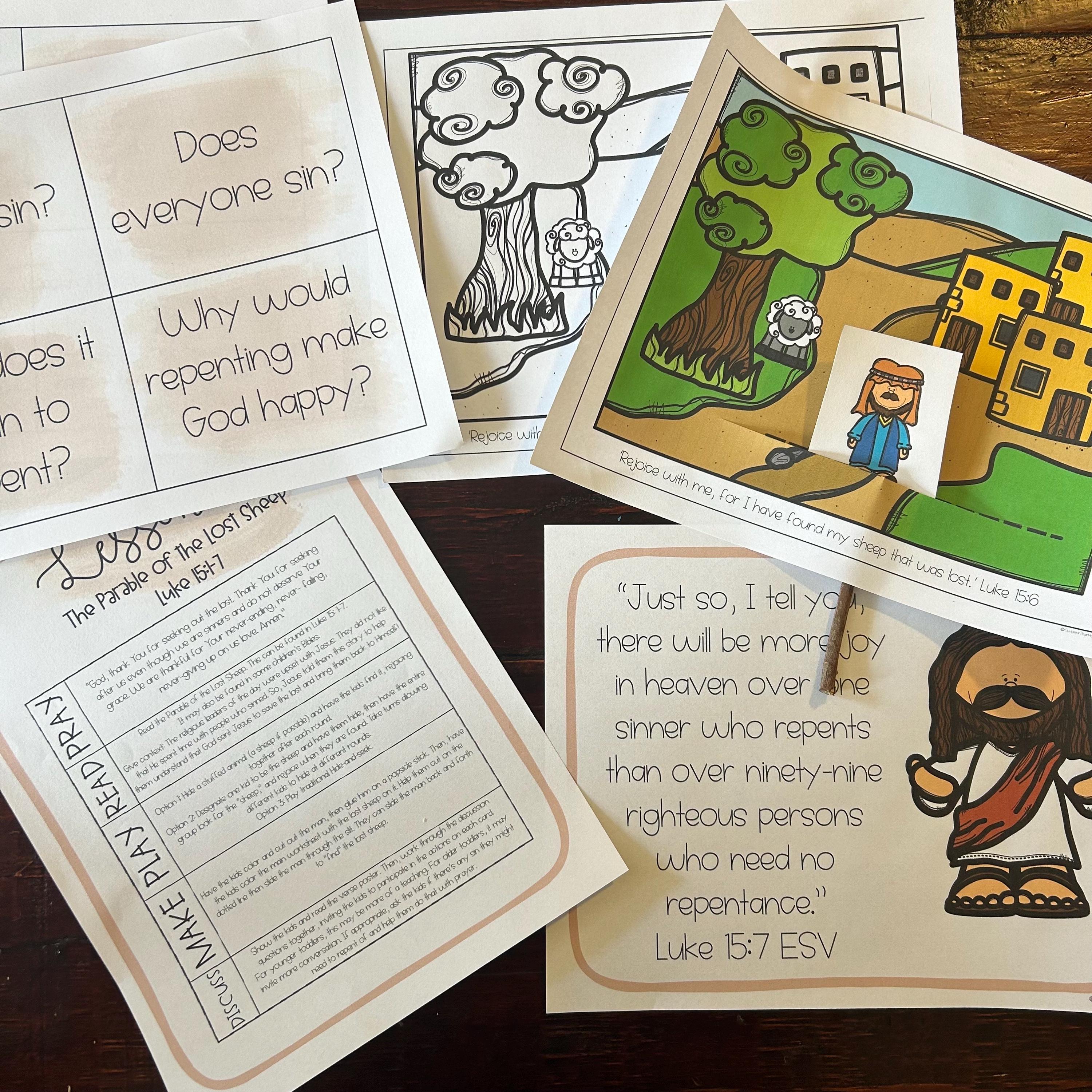 Parable of the Lost Sheep Lesson | Toddler, Preschool, Homeschool ...