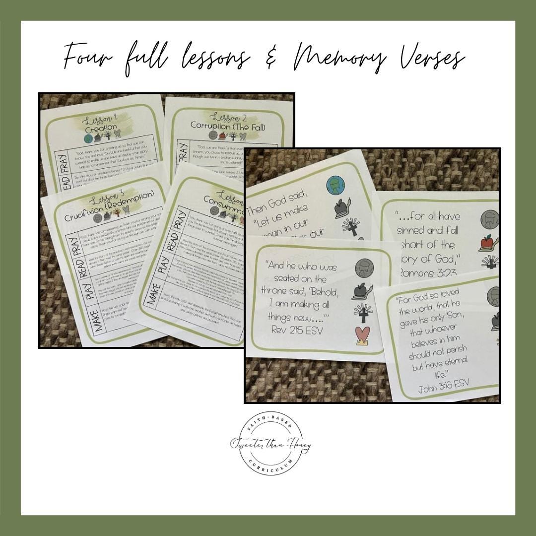 The Gospel - Bible-based Toddler Curriculum - Homeschool, Preschool ...