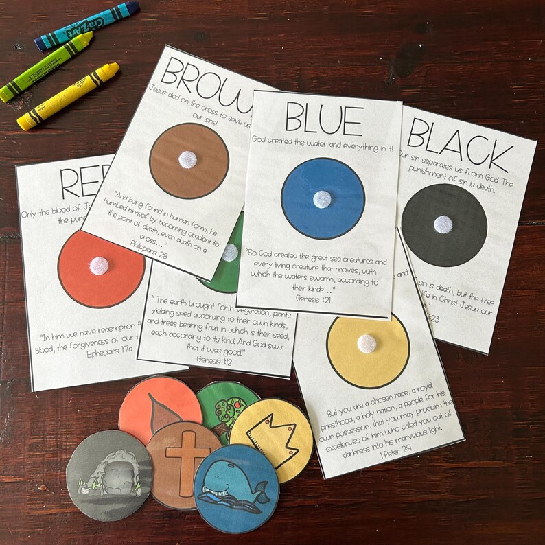 Bible-based Color Matching Activity- Homeschool, Preschool, & Sunday ...