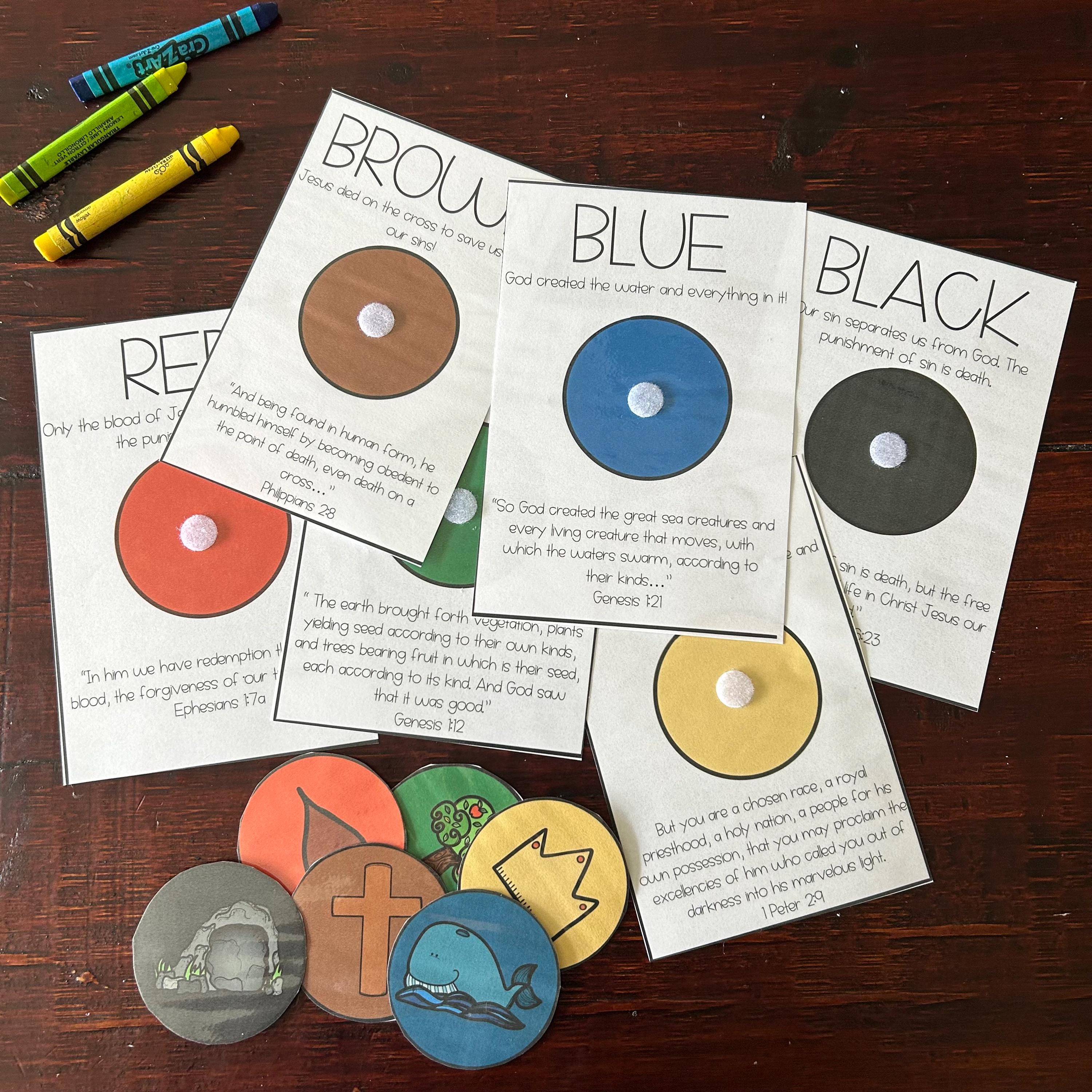 Bible-based Color Matching Activity- Homeschool, Preschool, & Sunday ...