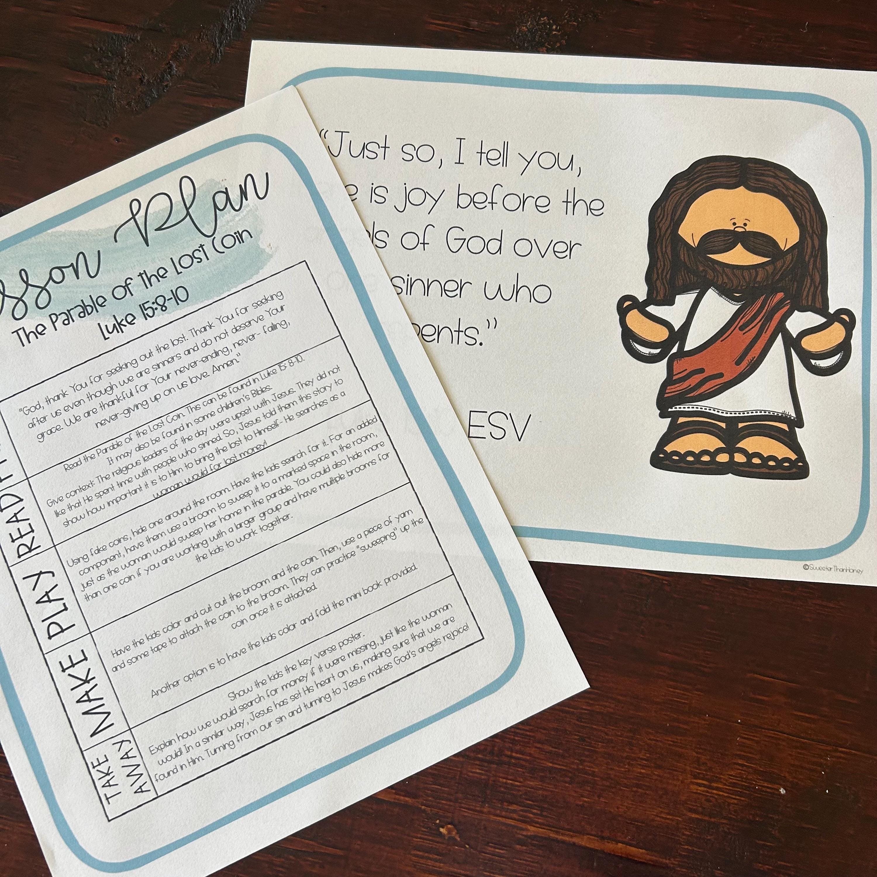 Parable of the Lost Coin Lesson | Toddler, Preschool, Homeschool ...