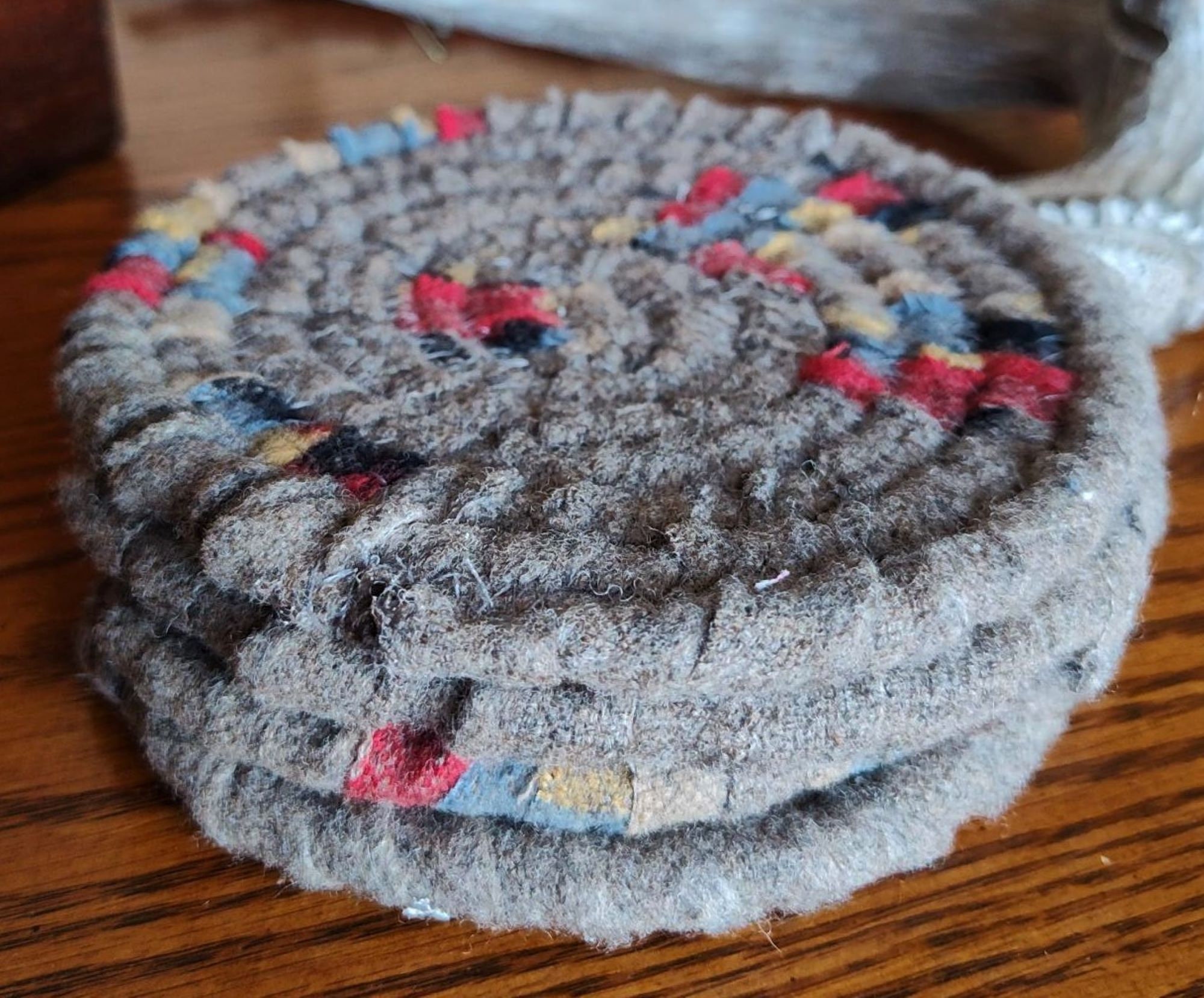 Rope Wool Coasters, Set of 4, Made of Pendleton Wool, Fabric Wrapped ...