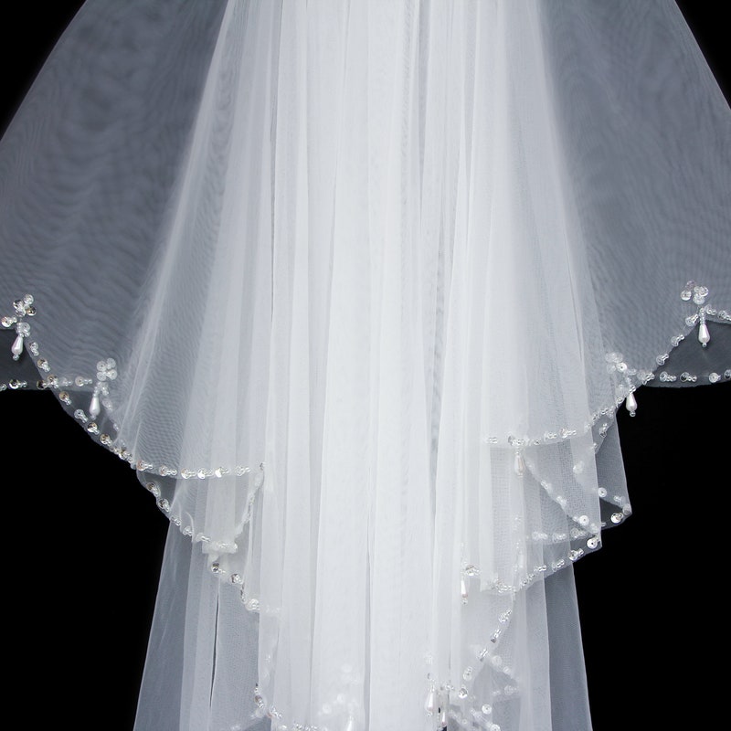 Beaded Bridal Veil - Etsy
