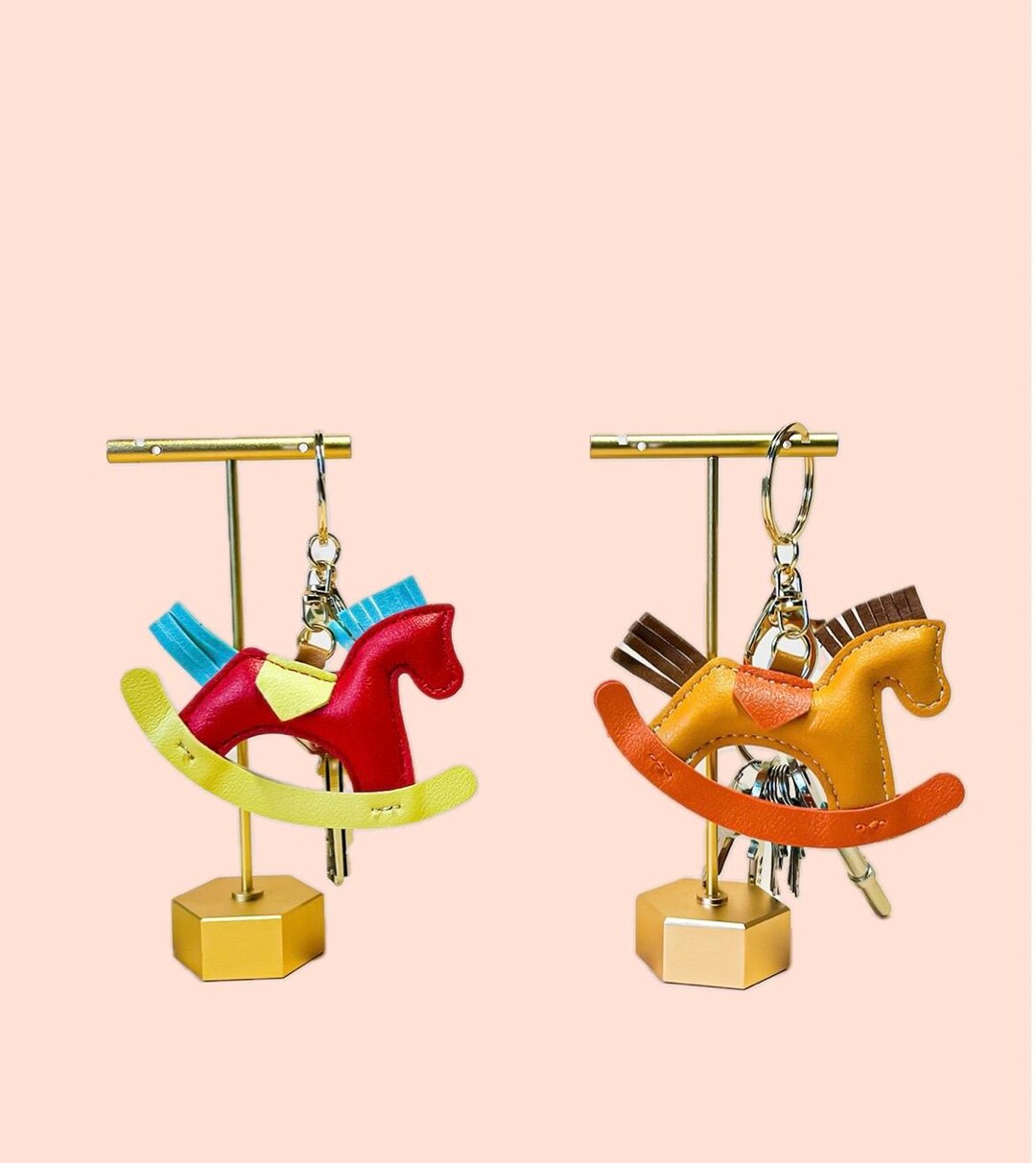 Rocking Leather Horse Bag Charm and Keychain Made From Vegan Leather ...