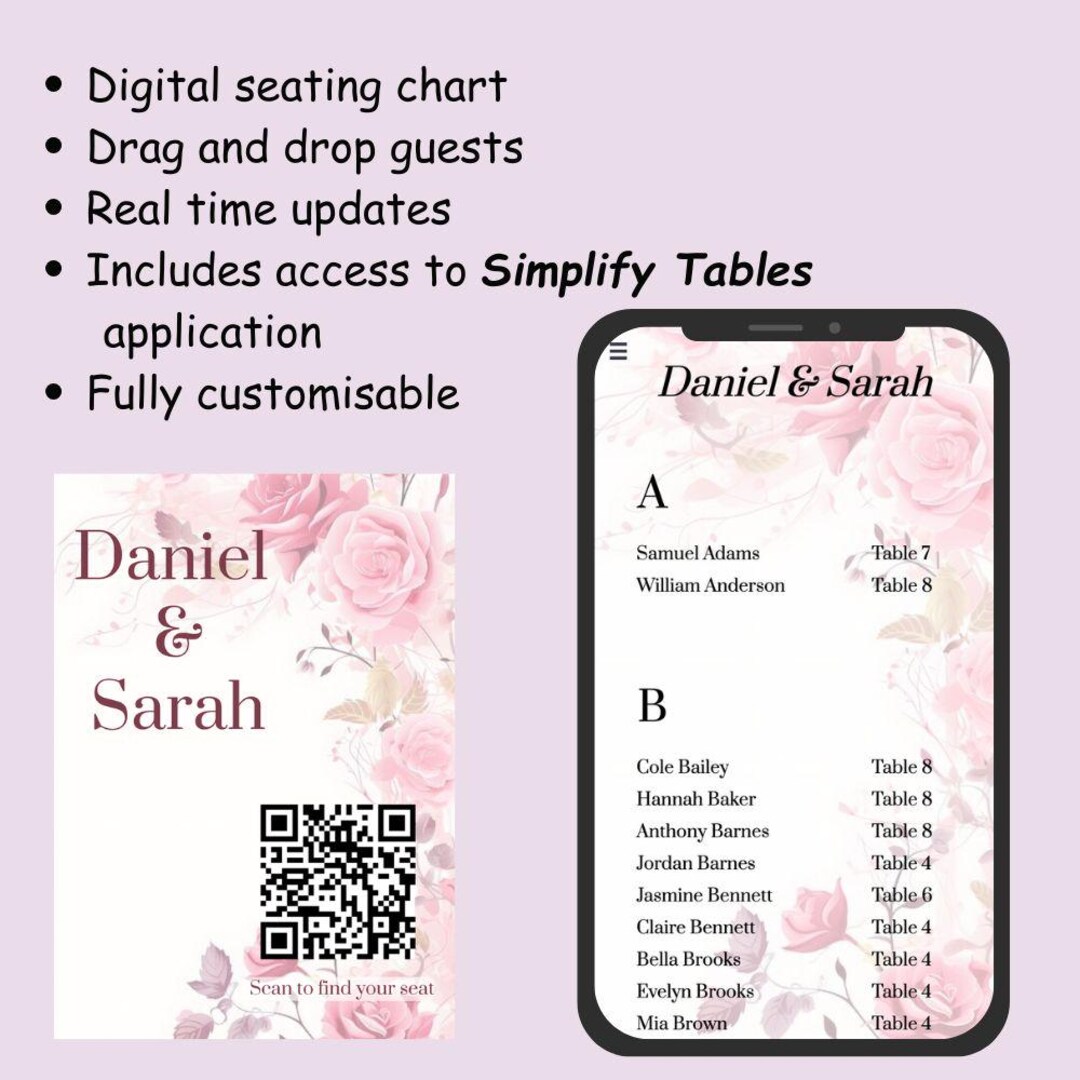 Generate a Digital Wedding Seating Chart Accessible Through a Unique QR ...