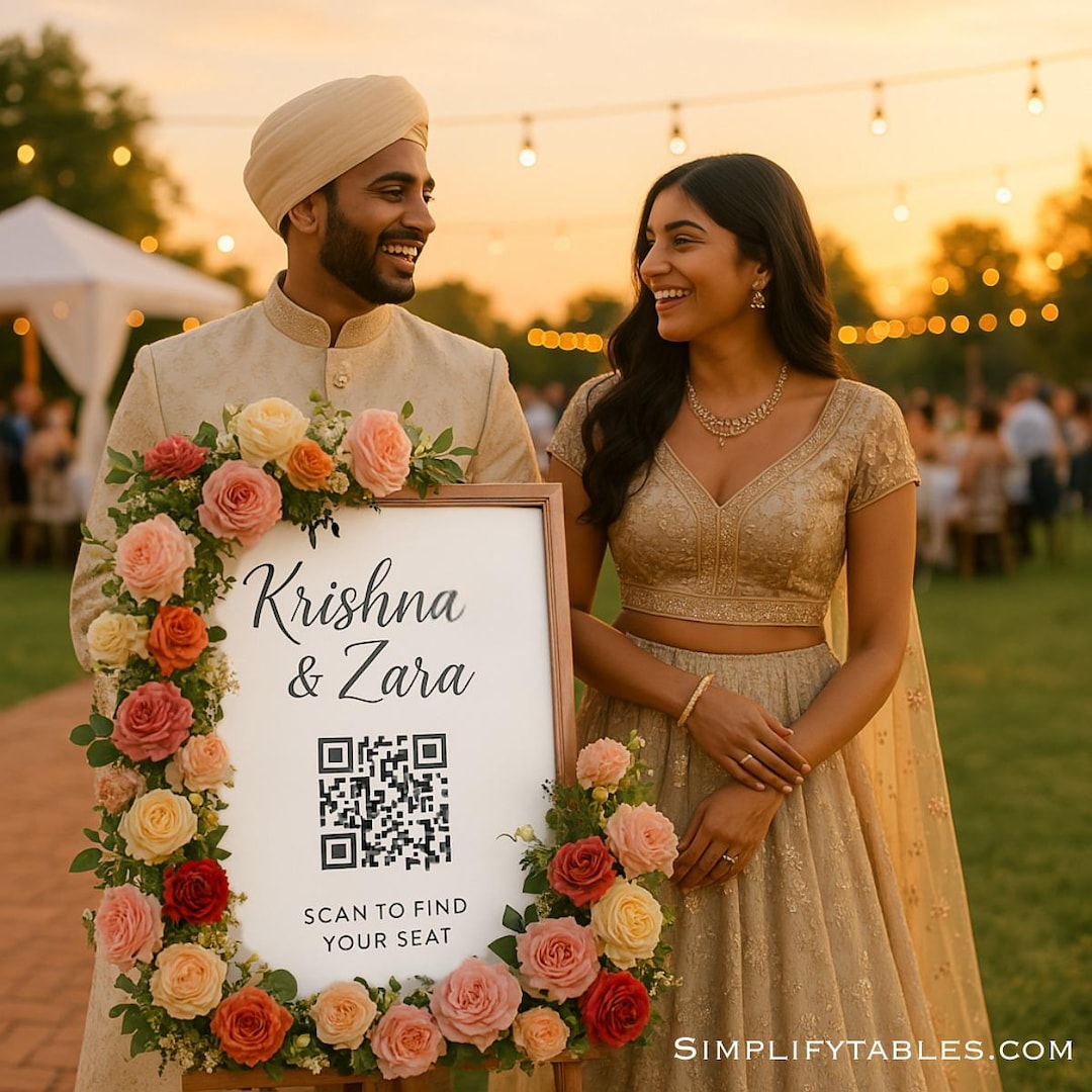 Wedding Seating Chart Template, QR Code Wedding Seating Chart, Seating ...