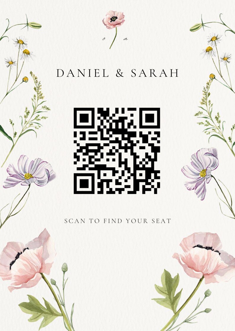 Editable Wedding Seating Chart Template With QR Code (digital) - Etsy