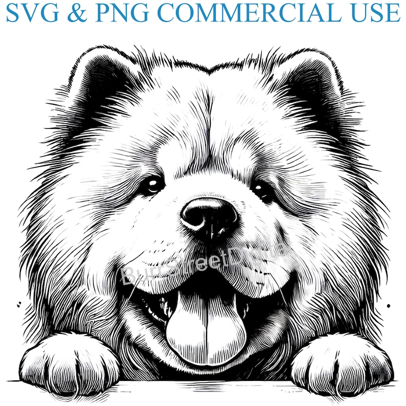 Peeking Chow Chow SVG & PNG Digital Files, Vector Graphic Design Print ...