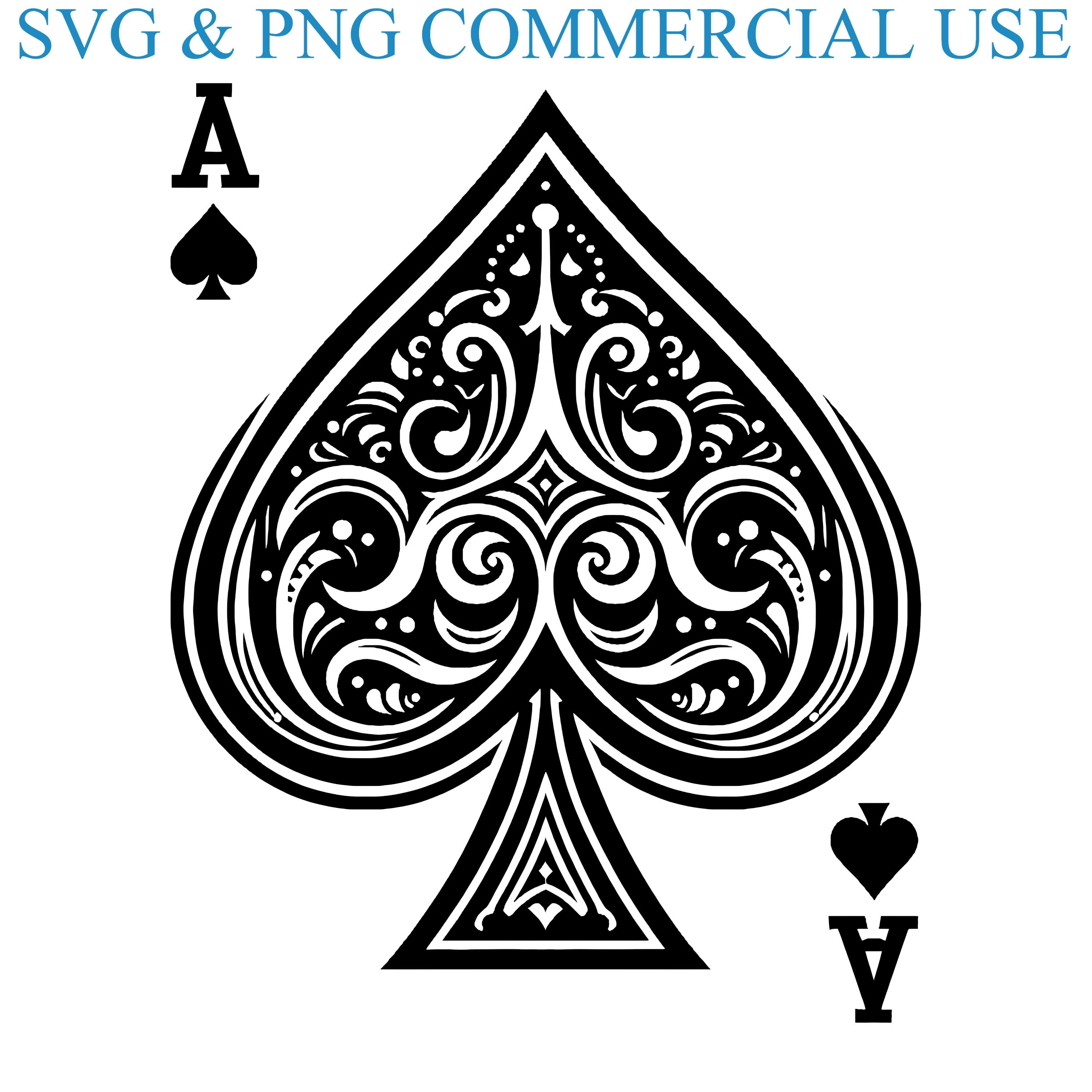 Ace of Spades SVG & PNG Digital Files, Vector Graphic Design Print ...