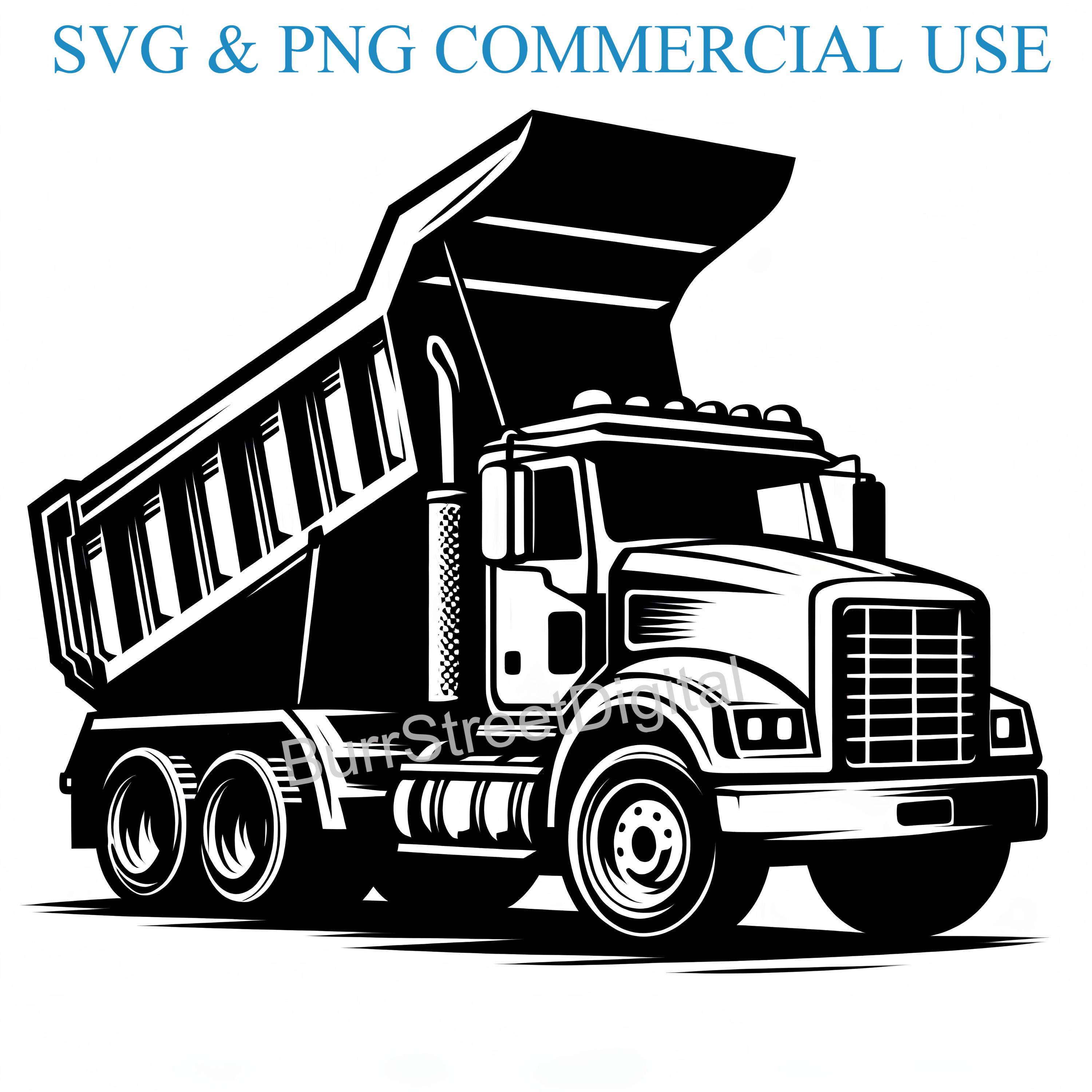 Dump Truck SVG & PNG Digital Files, Vector Graphic Design Print Laser ...