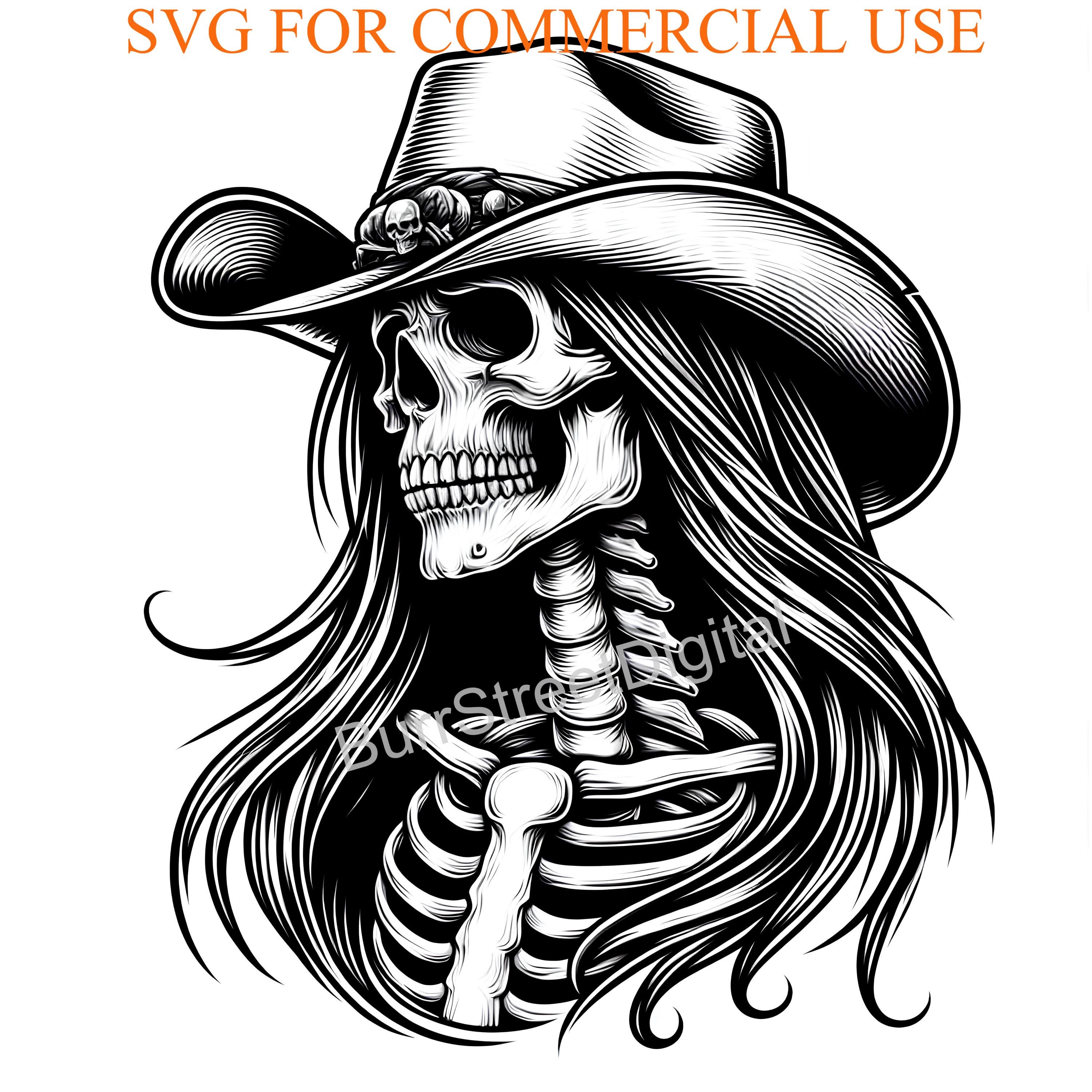 Cowgirl Skeleton SVG File, Vector Graphic (digital Download) - Etsy