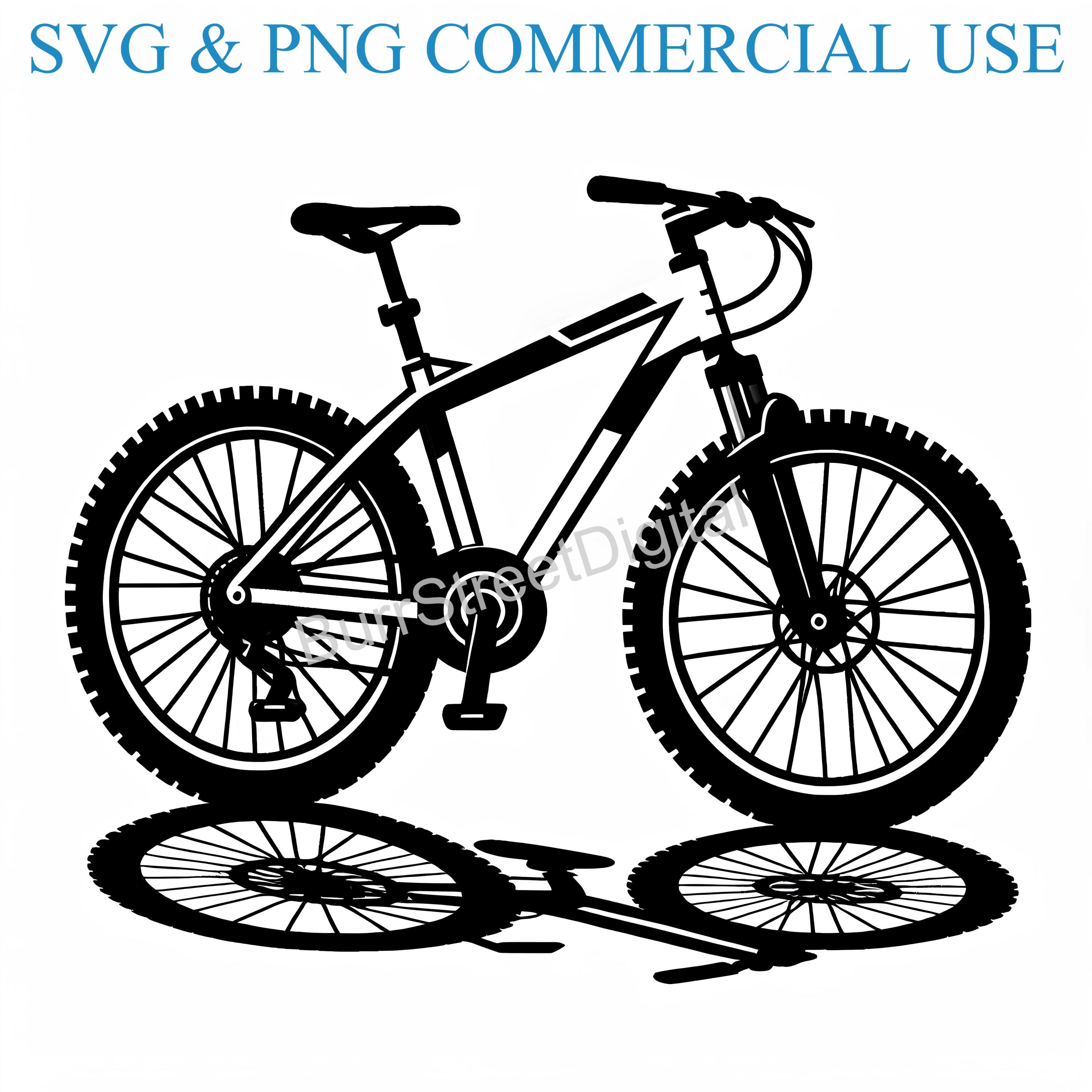 Mountain Bike SVG & PNG Digital Files, Vector Graphic Design Print ...