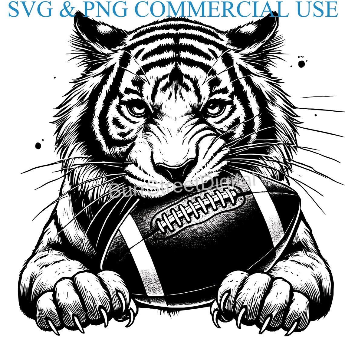 Cincinnati Bengals Football Tiger SVG PNG, Laser Cut File (digital ...