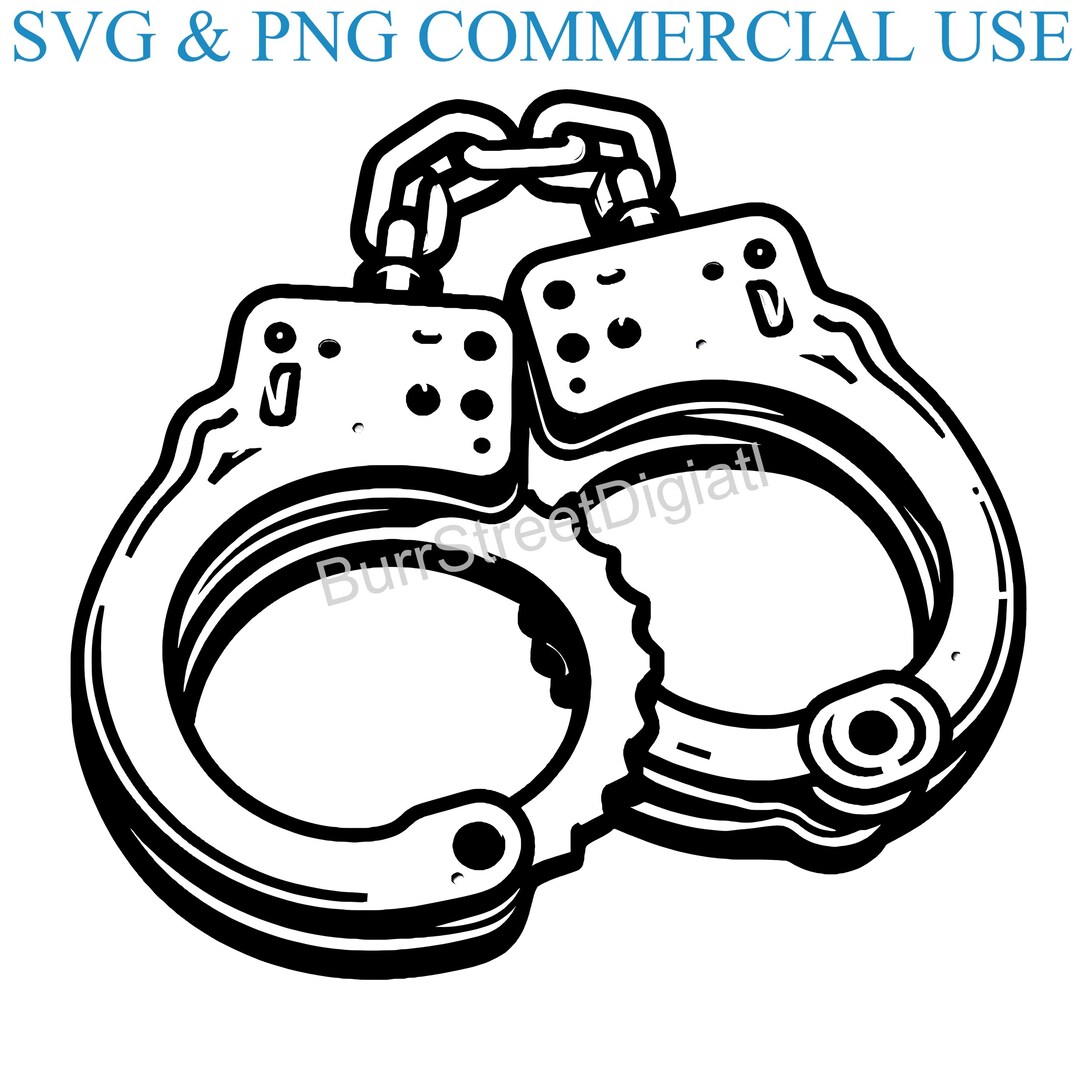 Handcuffs SVG & PNG Digital Files, Vector Graphic Design Print Laser ...