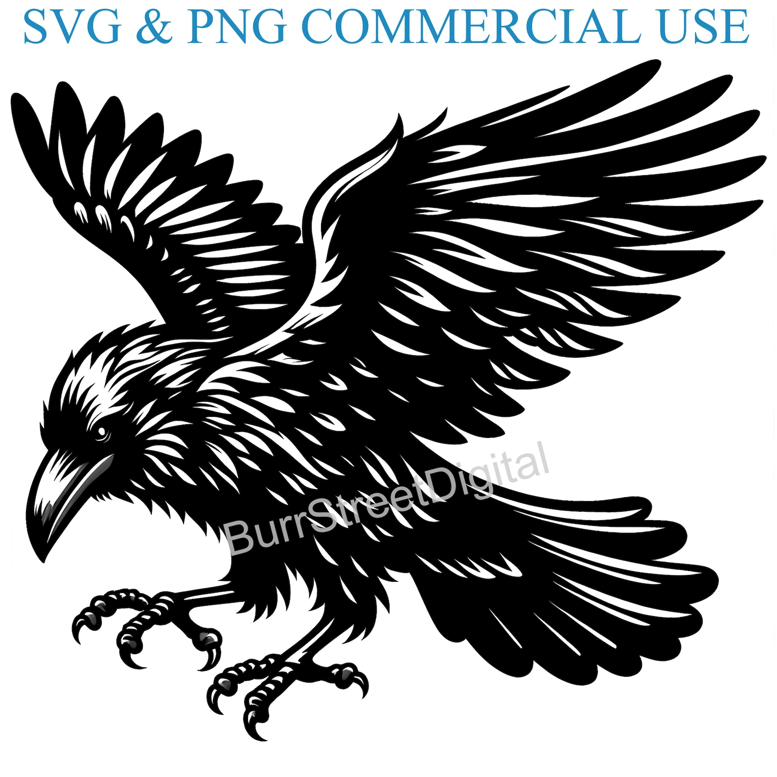 Raven SVG & PNG Digital Files, Vector Graphic Design Print Laser ...